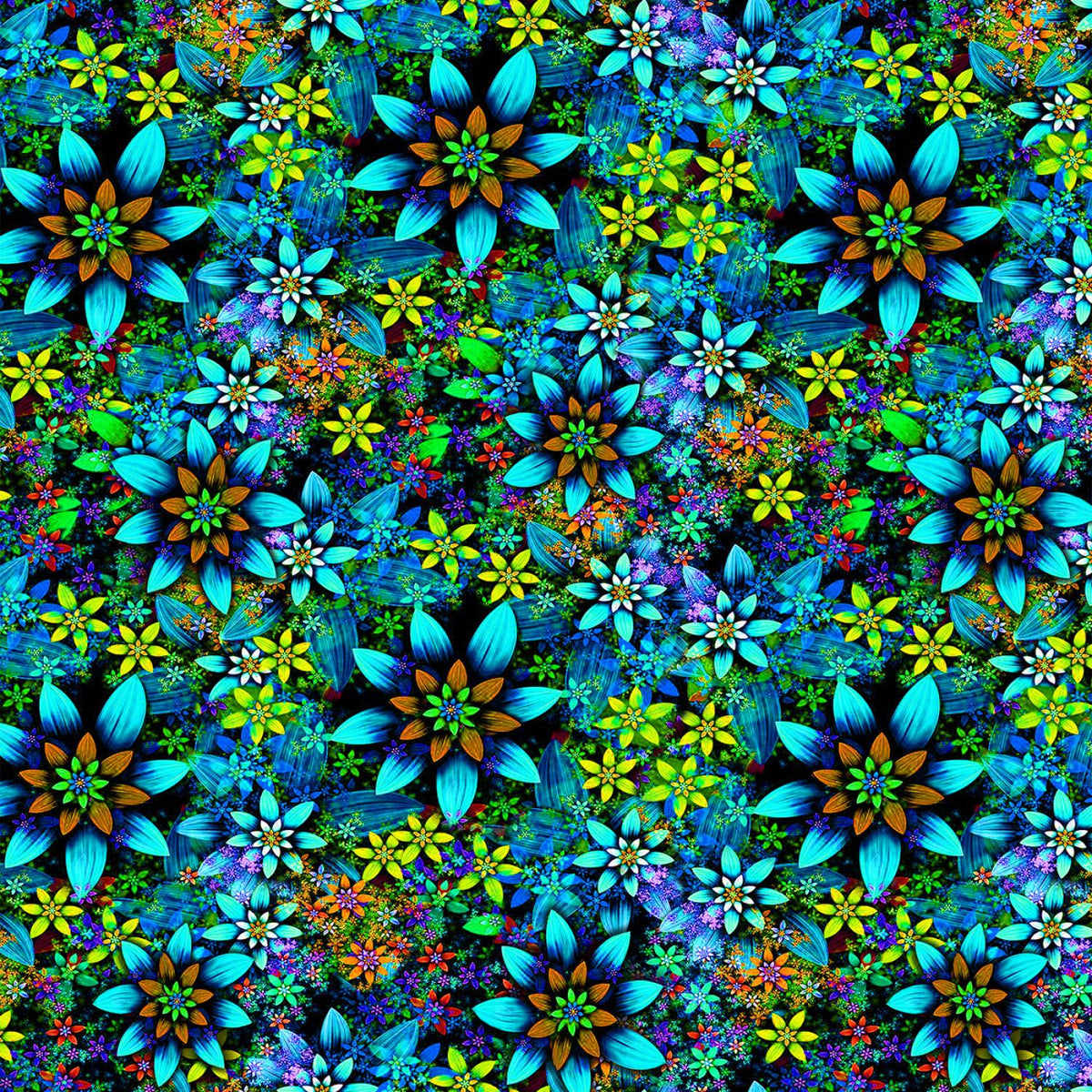 Blue Electric Packed Floral – Quilting Confections